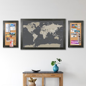 2 Pack Cork Memory Board Multiple Frame Options Pin Your Travel ...