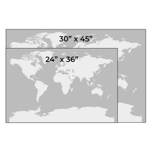 GALLERY WRAPPED Personalized Canvas Executive World Map - 24"x36" or 30 ...