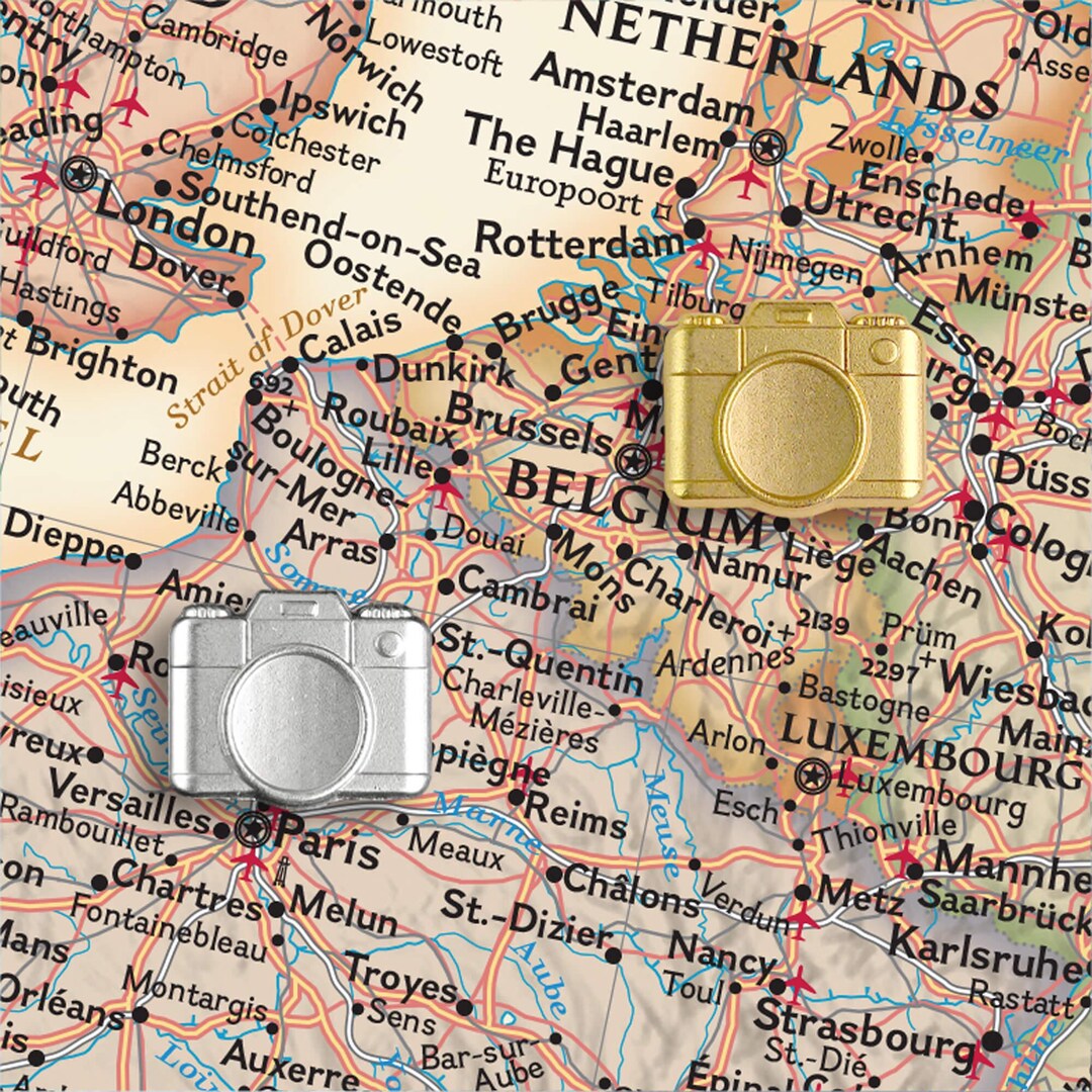 Camera Push Pins - Gold & Silver Metal Camera Pins - Etsy