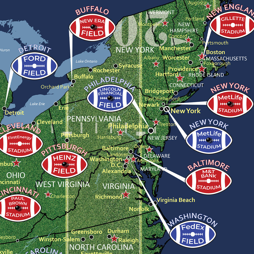 Personalized Football Stadium Pin Map Track Pro Football | Etsy