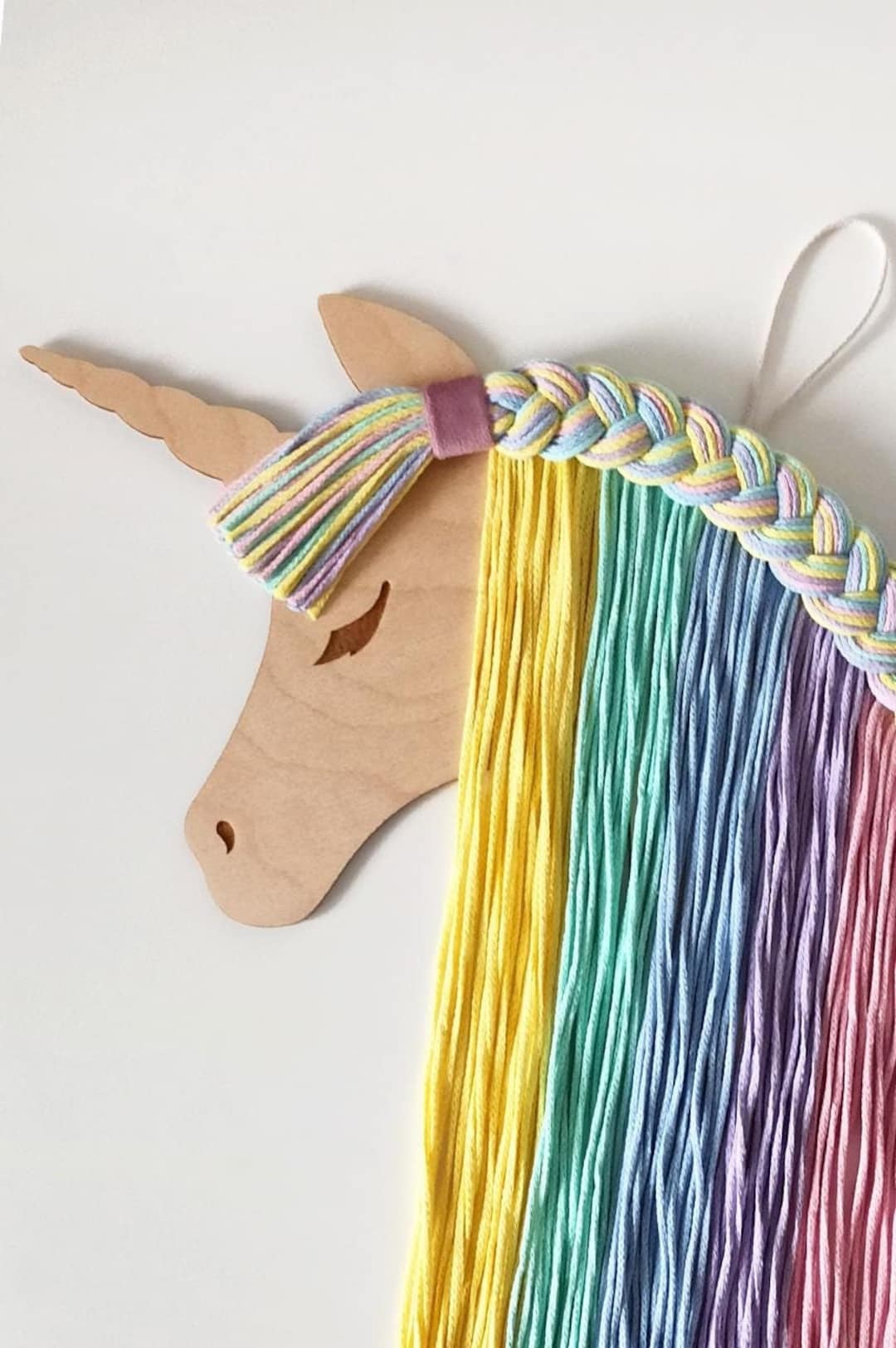 Unicorn Hair Clip Hanger, Hair Accessories Organizer, Rainbow Macrame ...