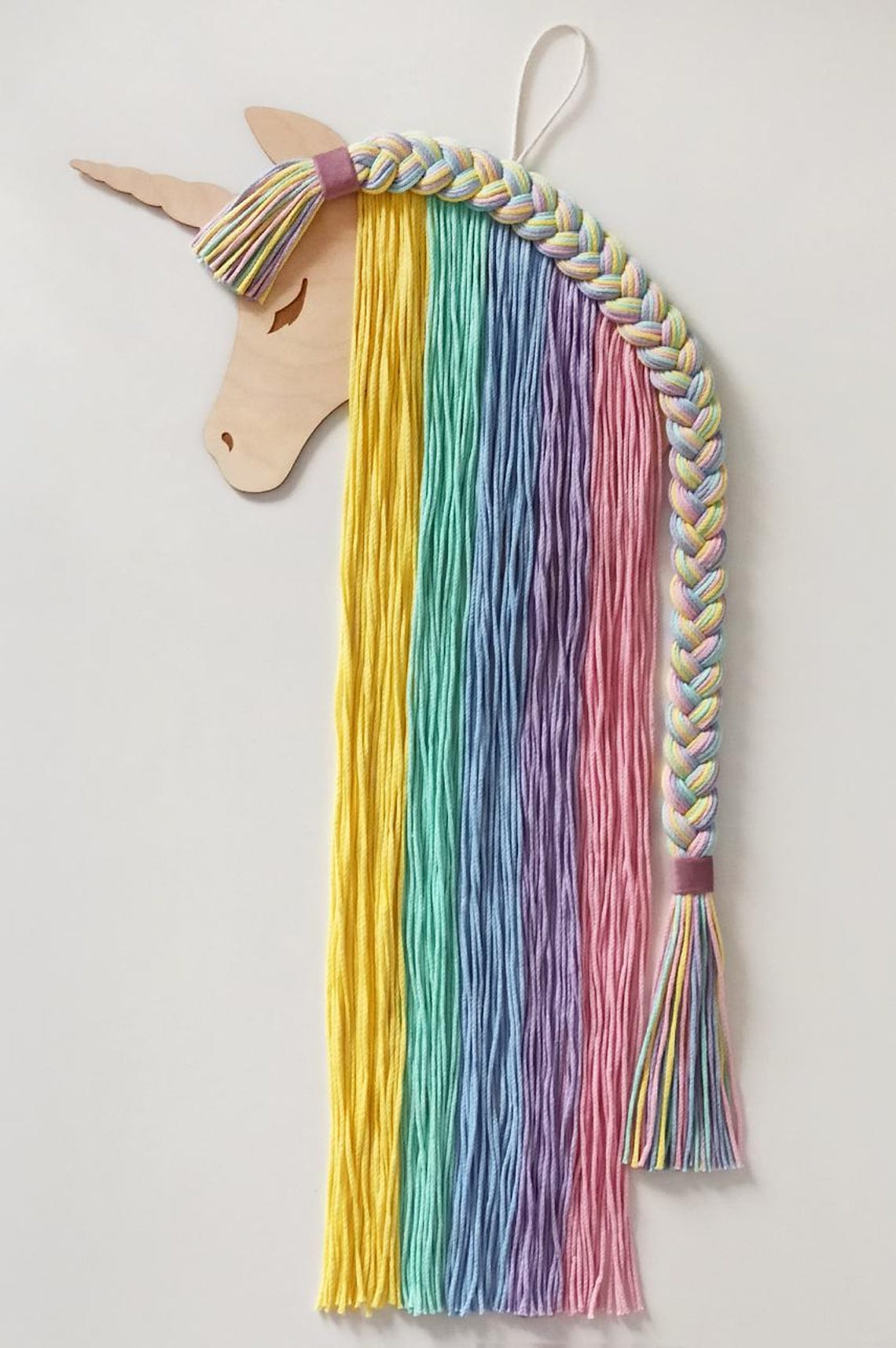 Unicorn Hair Clip Hanger, Hair Accessories Organizer, Rainbow Macrame ...