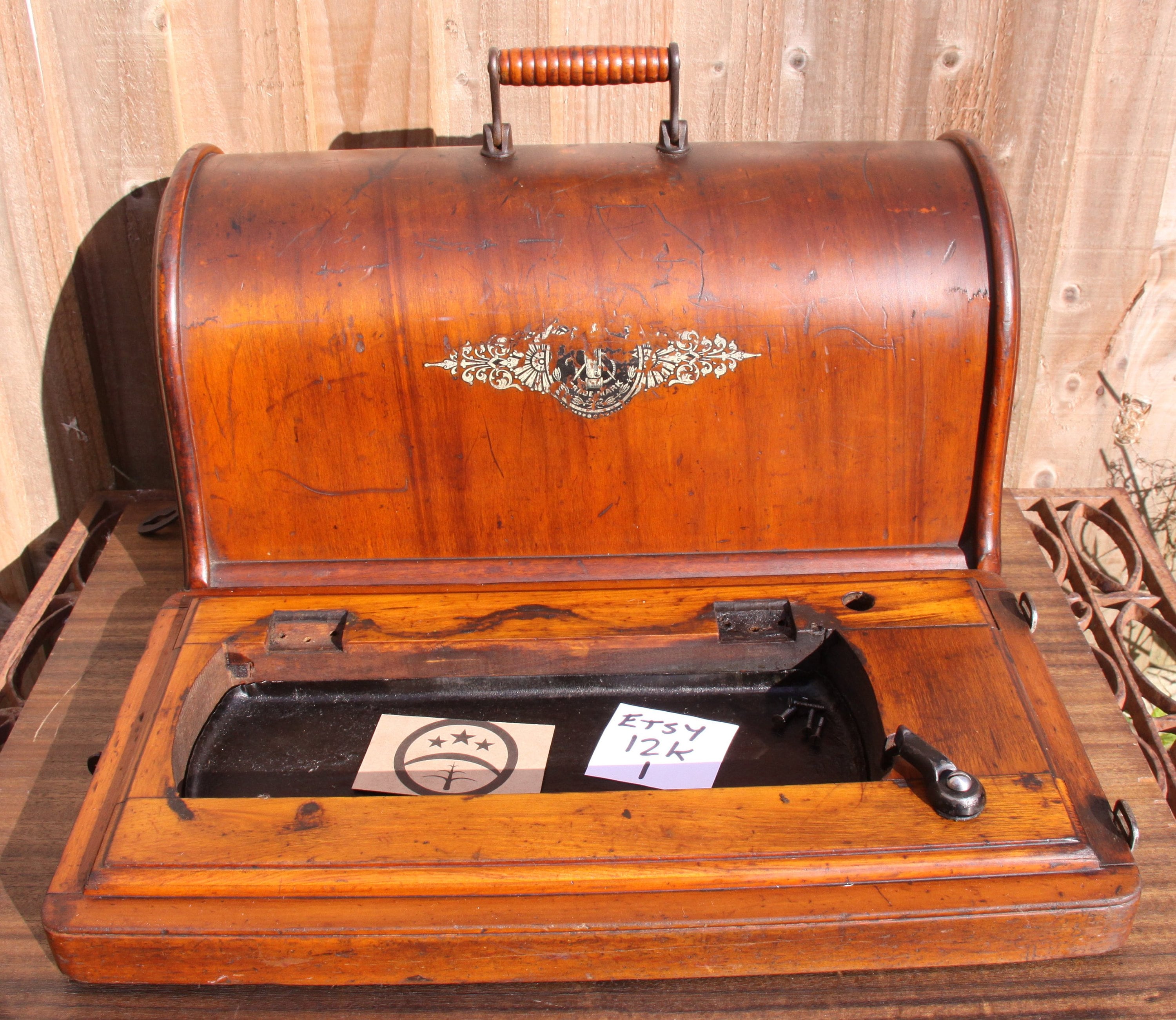 Singer Sewing Machine Bent-wood Case for A New Family Fiddle-base 12K ...