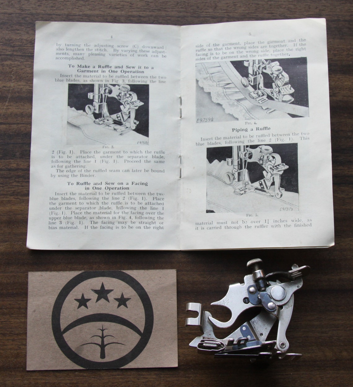 Singer Sewing Machine Ruffler Foot / Attachment Plus Guide - Nice ...