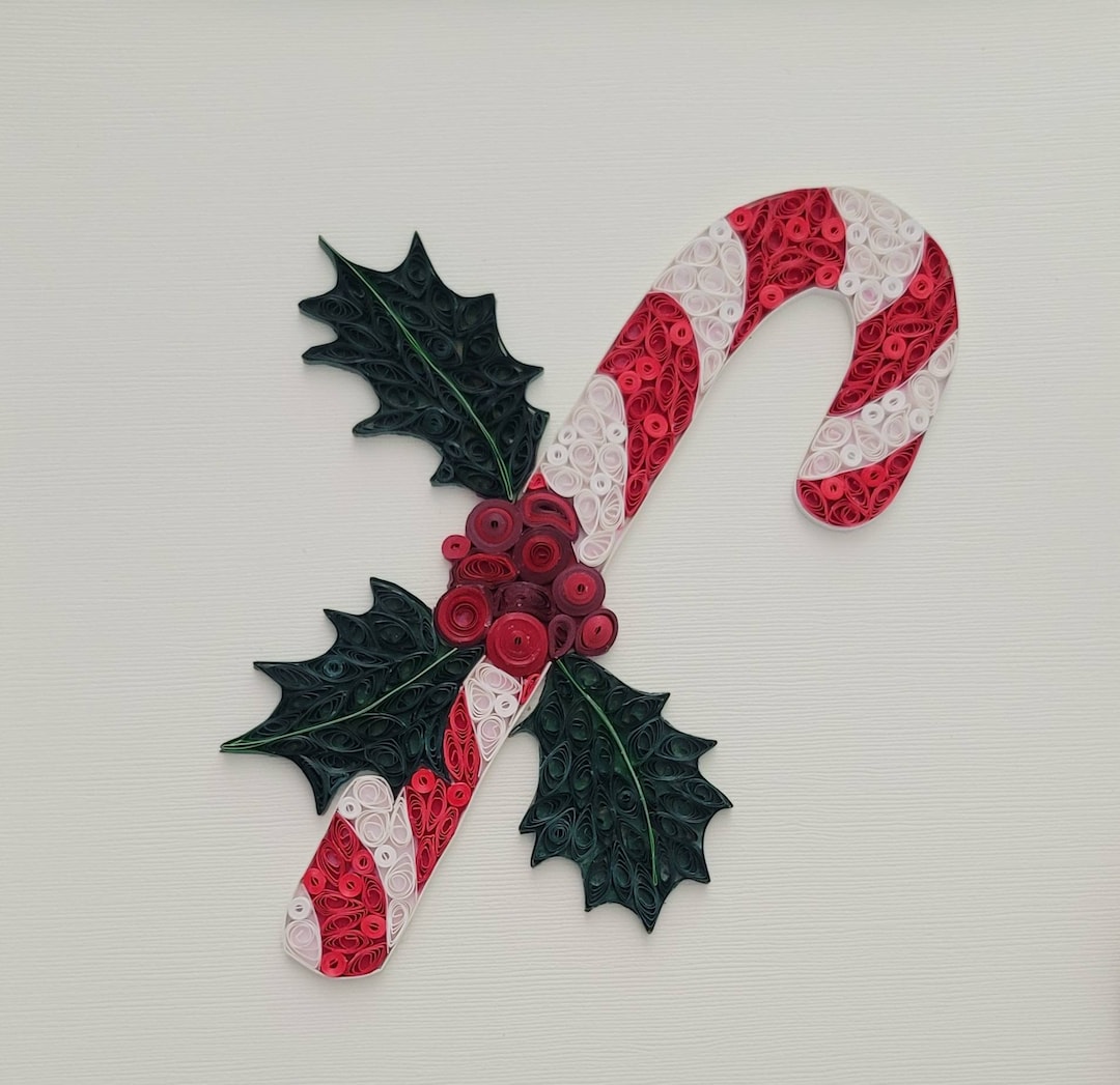 Paper Quilled Candycane in Frame - Etsy