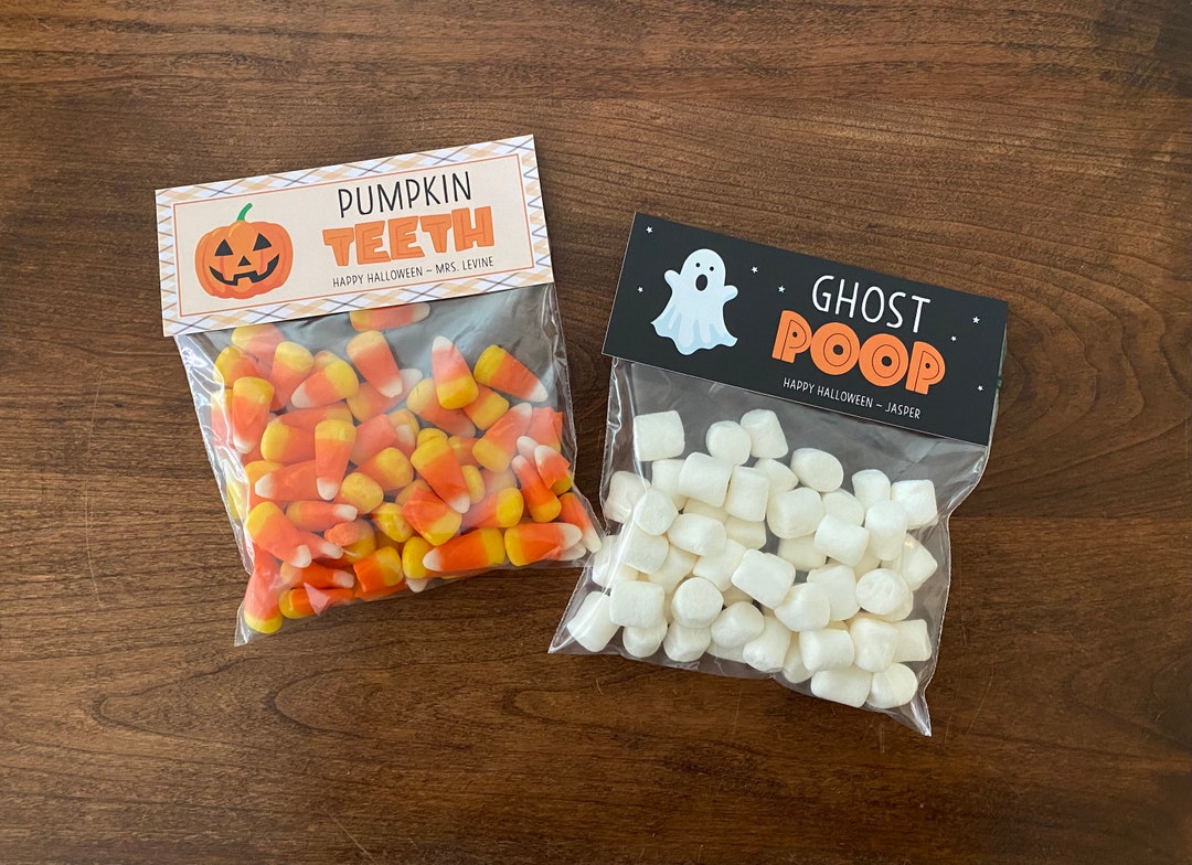 HALLOWEEN // Ghost Poop Pumpkin Teeth // Snack Bag Topper, 2.5 Tag or ...