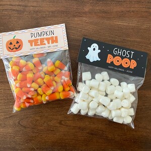 HALLOWEEN // Ghost Poop Pumpkin Teeth // Snack Bag Topper, 2.5 Tag or ...
