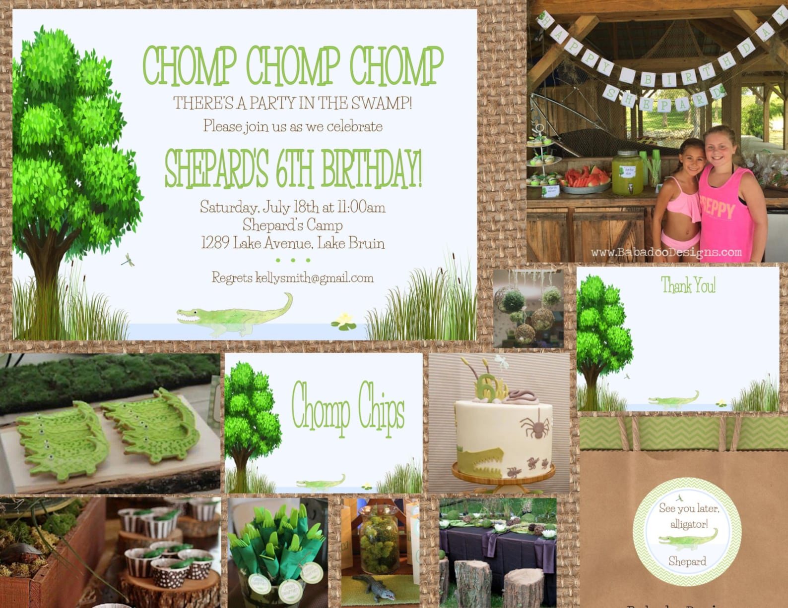 SWAMP BAYOU ALLIGATOR // Birthday Baby Shower - Etsy UK