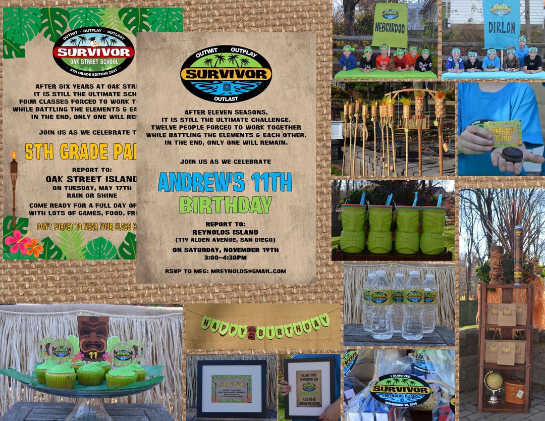 SURVIVOR + LUAU + TIKI // Birthday + Baby + Bridal + Couples Shower ...