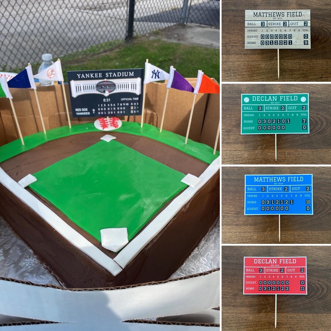 SPORTS BASEBALL SCOREBOARD Cake Topper // Birthday Retirement Year End ...