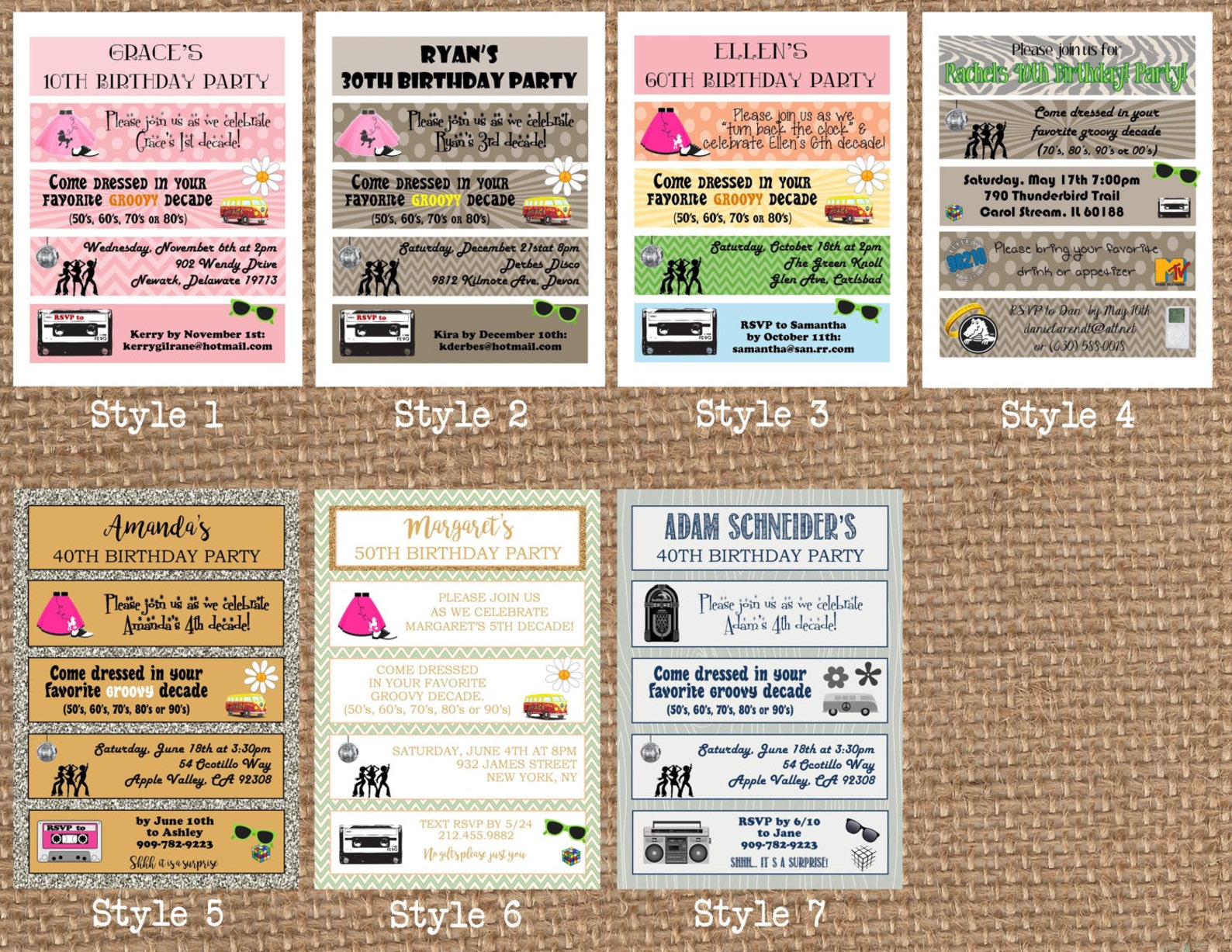 DECADE 50's 60's 70's 80's 90's - Etsy