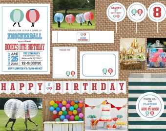 Bubble Soccer Birthday Invitation - Etsy