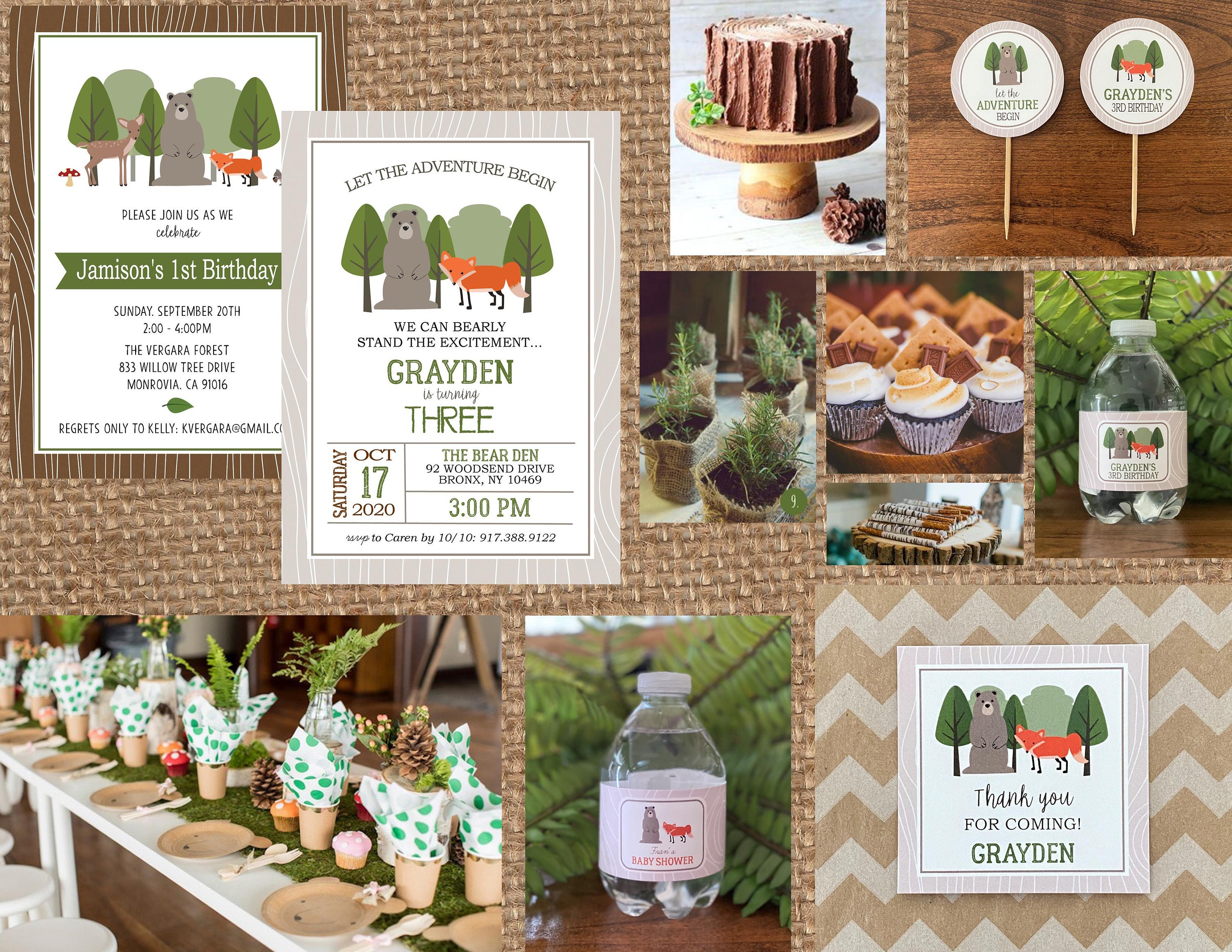 WOODLAND FOREST Bear Fox Woods Adventure Awaits Wild | Etsy