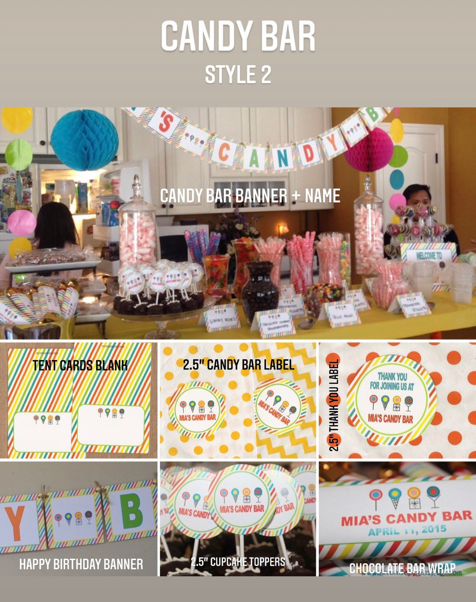 CANDY BAR SWEET Shop // Birthday Baby Bridal Shower - Etsy