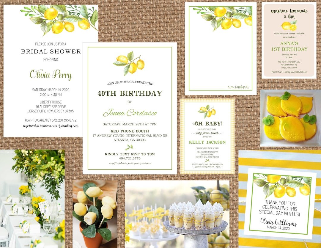 LEMON + Sweet ONE // Birthday + Anniversary + Wedding + Baby + Bridal ...