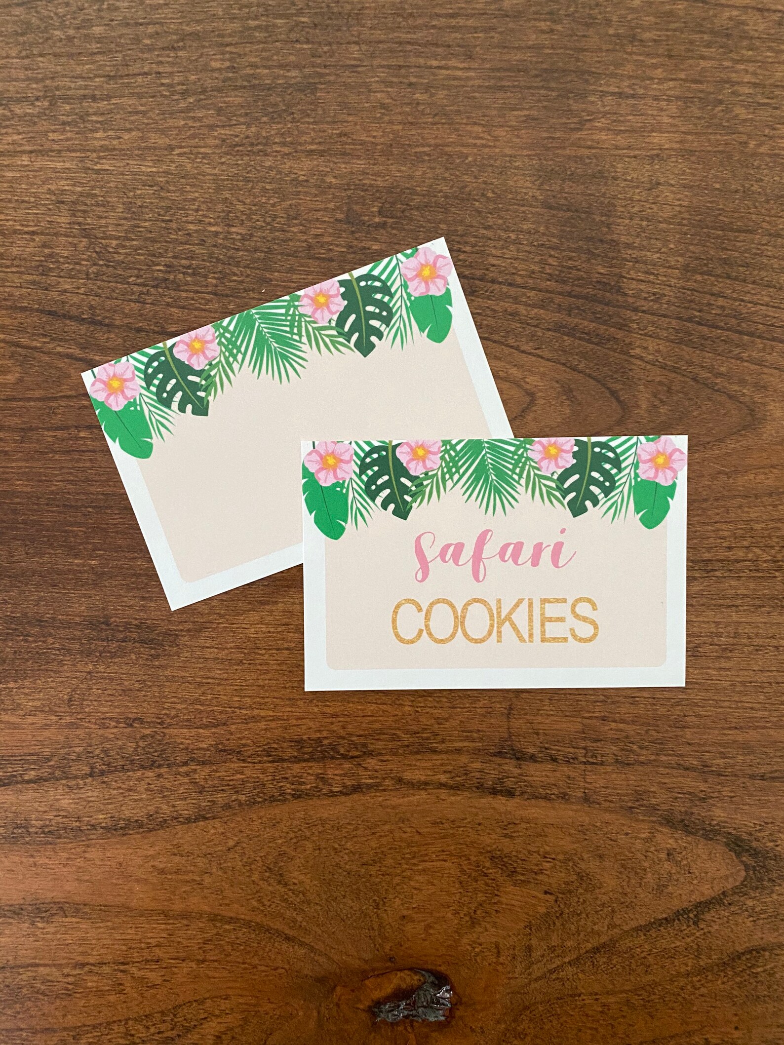 SAFARI JUNGLE Pink FLOWERS // Pink Gold Green // Birthday - Etsy