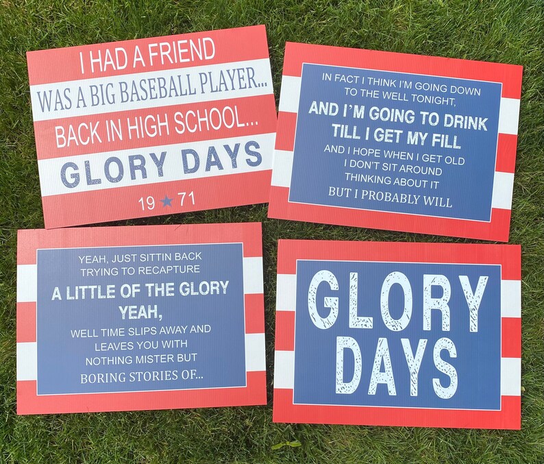 GLORY DAYS / Birthday + Retirement + Anniversary + Graduation + Age ...