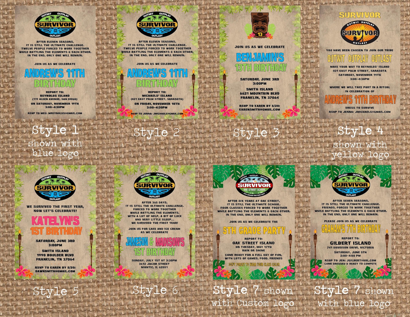 SURVIVOR + LUAU + TIKI // Birthday + Baby + Bridal + Couples Shower ...
