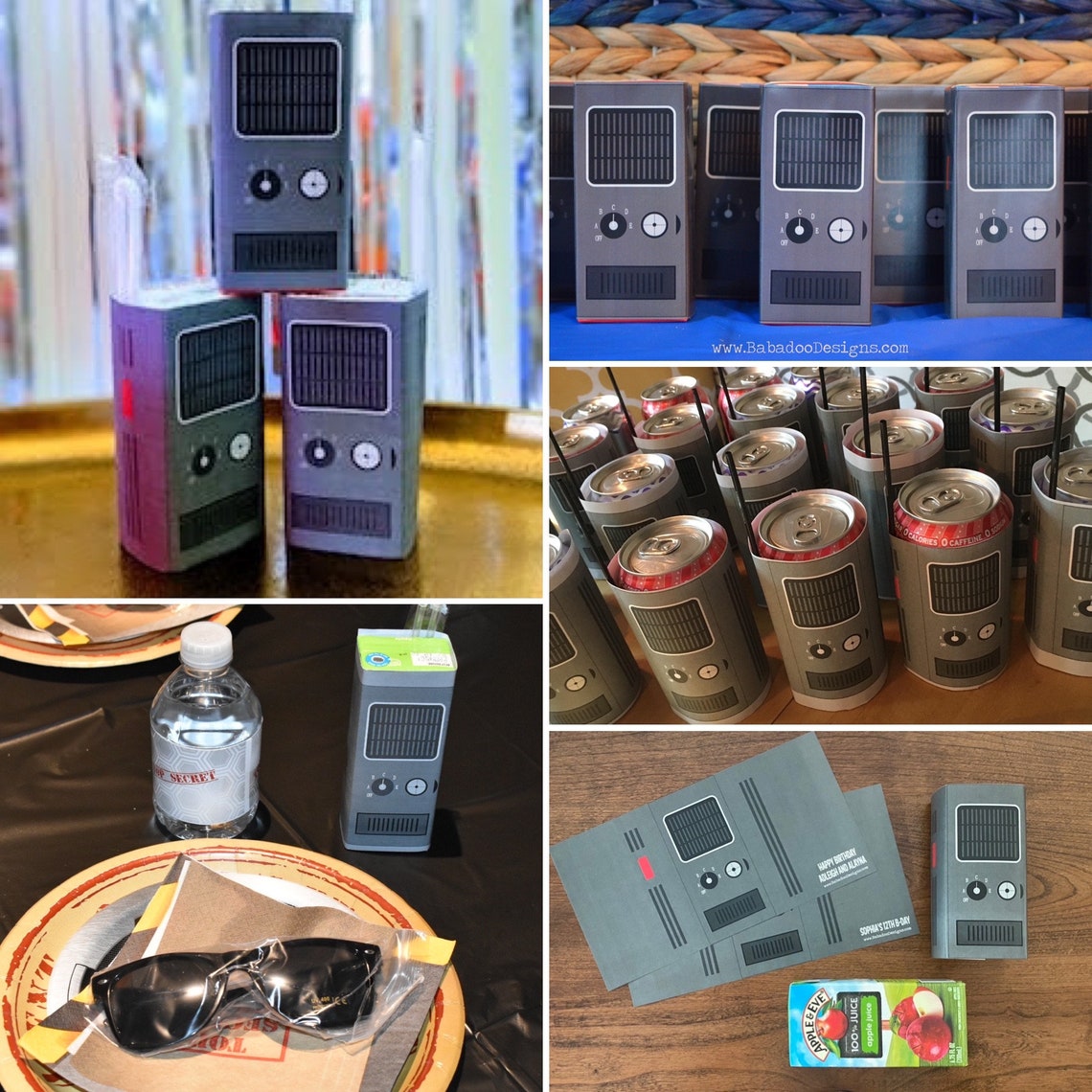 WALKIE TALKIE Juice Box Labels for Birthday + Baby Shower // Spy ...