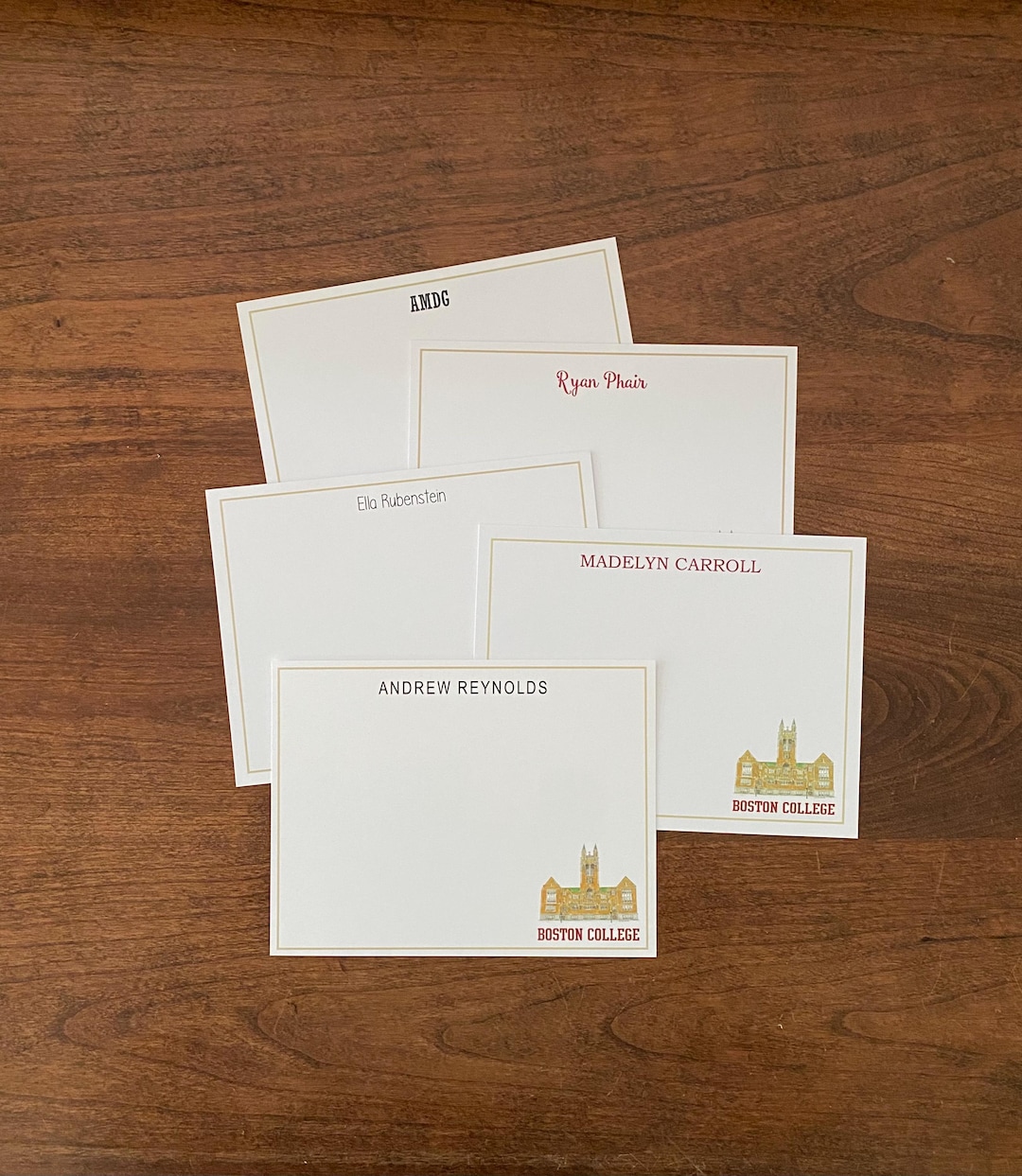 BOSTON COLLEGE Gasson Hall Personal Stationery + Thank You + Note Card ...