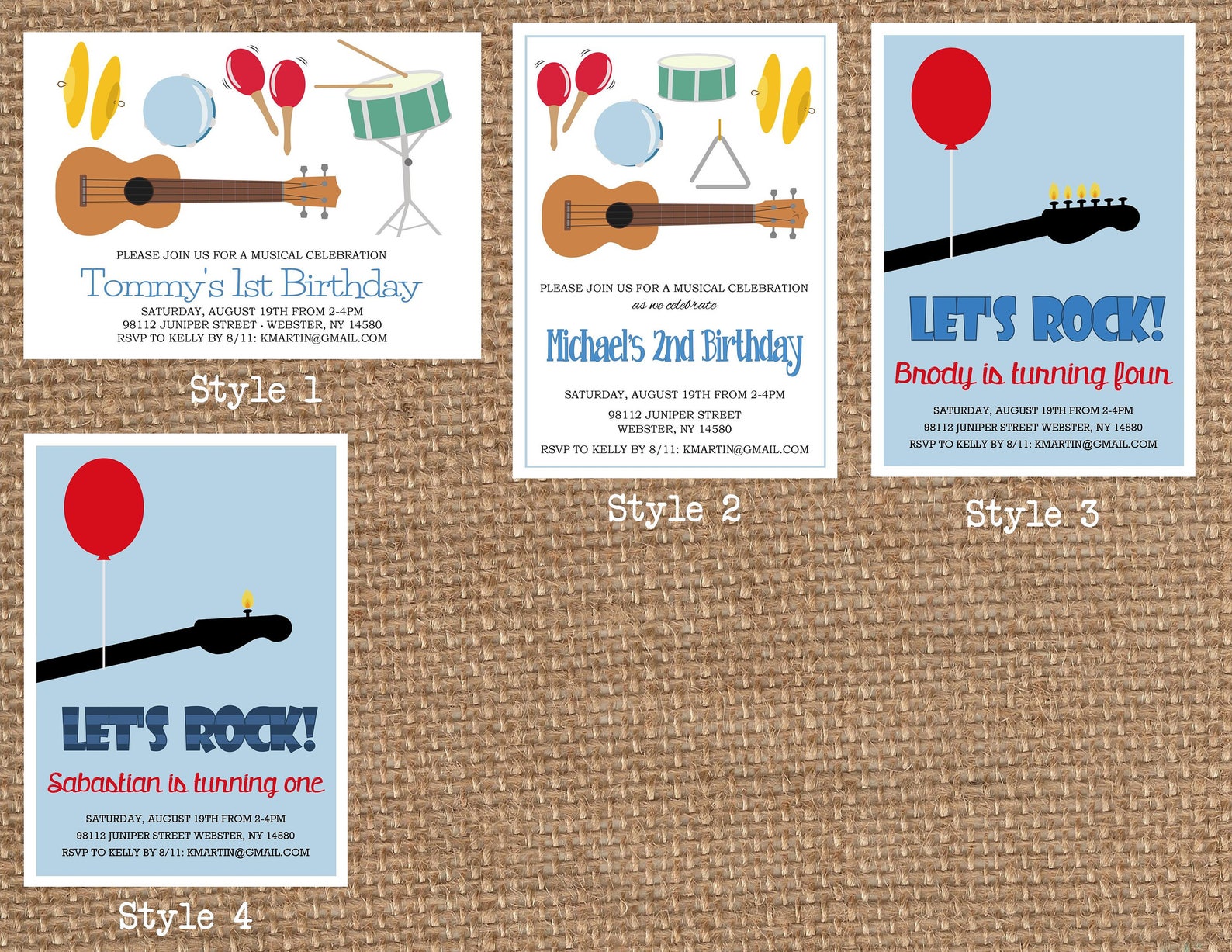 ROCK + ROLL + Musical INSTRUMENT + Guitar + Balloon // Birthday + Baby ...