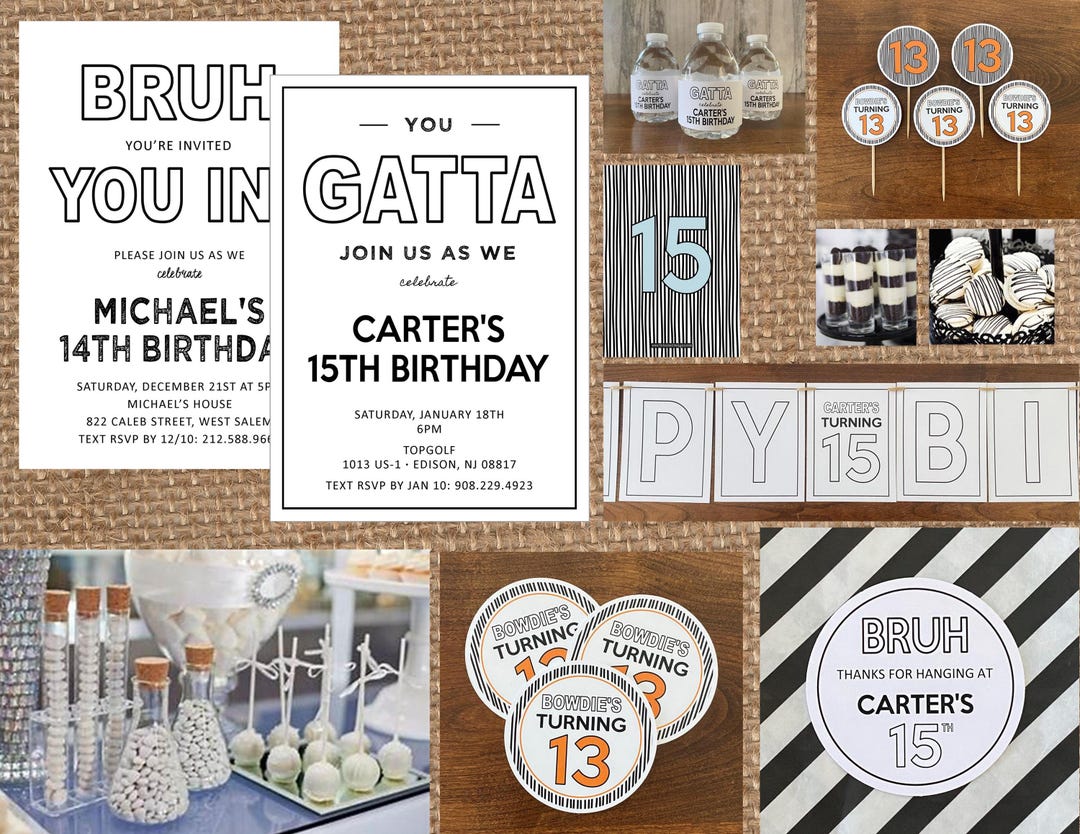 BRUH + GATTA // Teen Birthday + Black + White Party + You In? // Choose ...