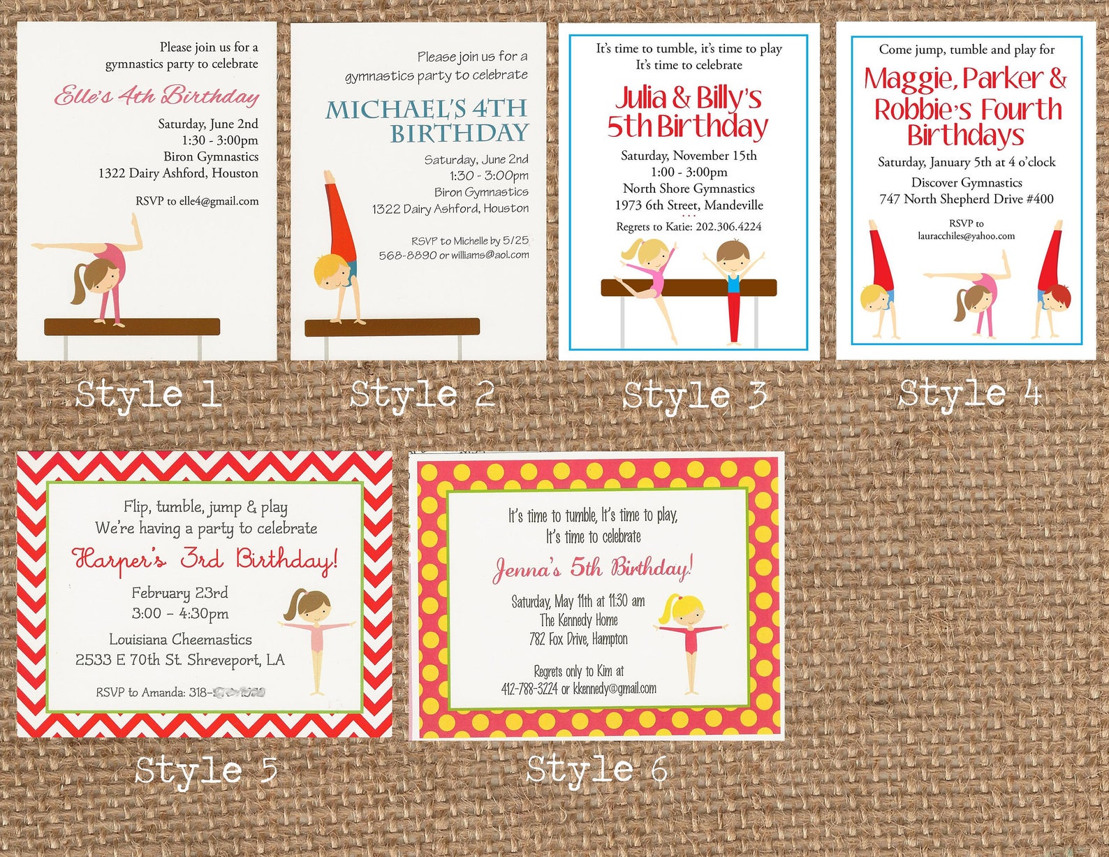 GYMNASTICS TUMBLING // Birthday Competition Meet // Boy - Etsy