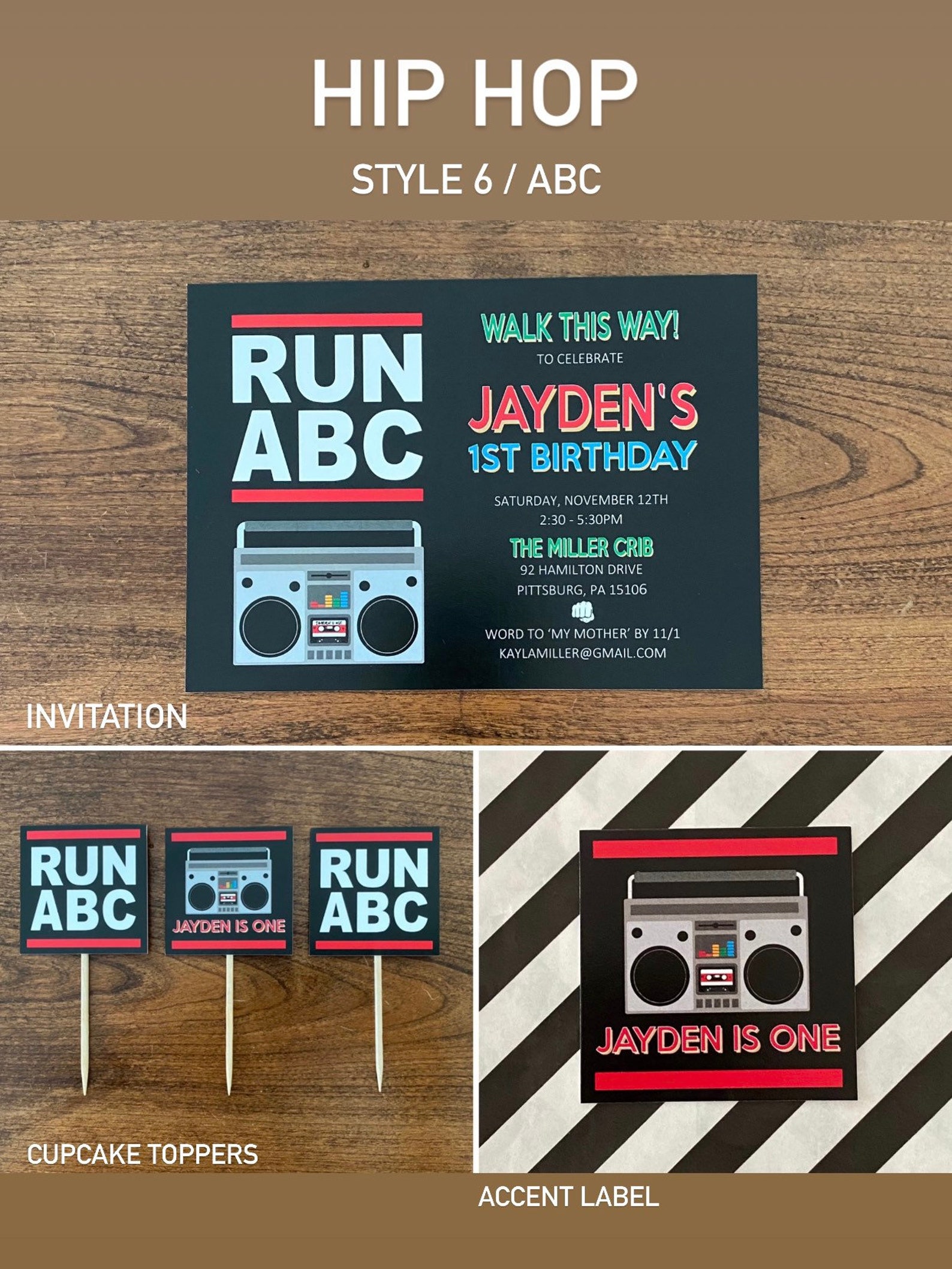 RUN DMC Boom Box Hip Hop 90's Record Cassette - Etsy