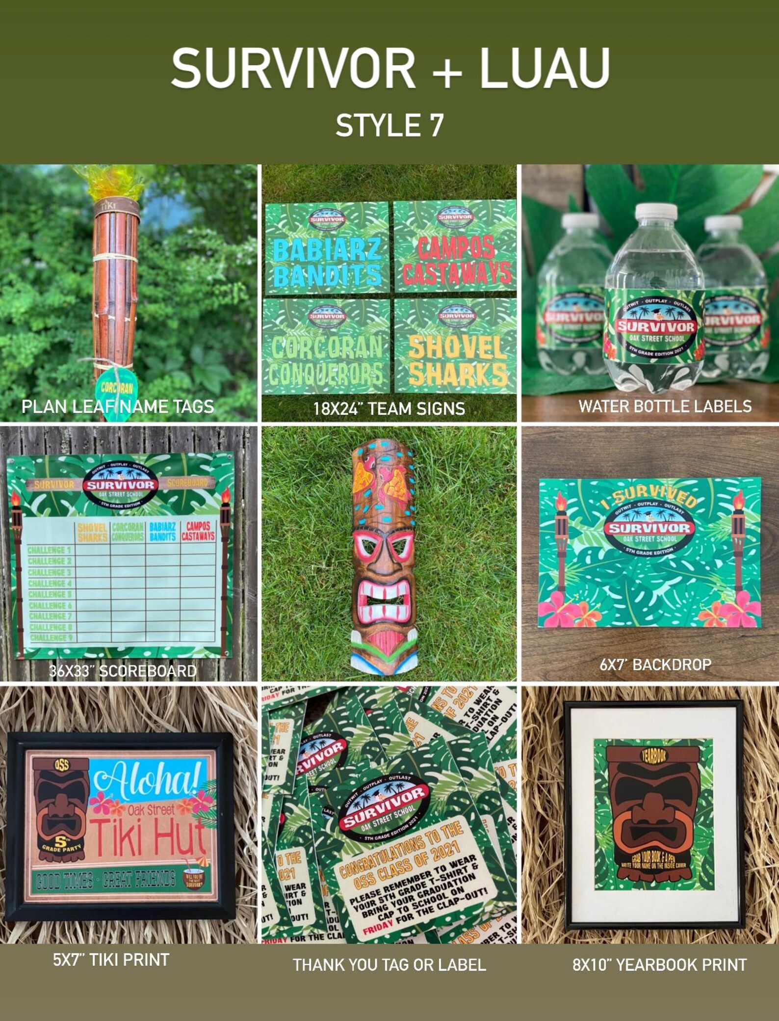 SURVIVOR + LUAU + TIKI // Birthday + Baby + Bridal + Couples Shower ...