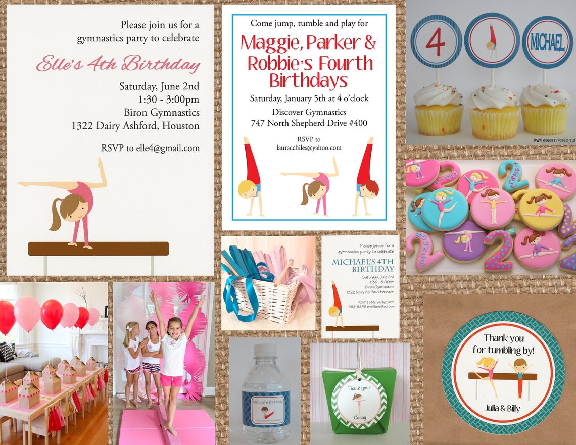 GYMNASTICS TUMBLING // Birthday Competition Meet // Boy - Etsy