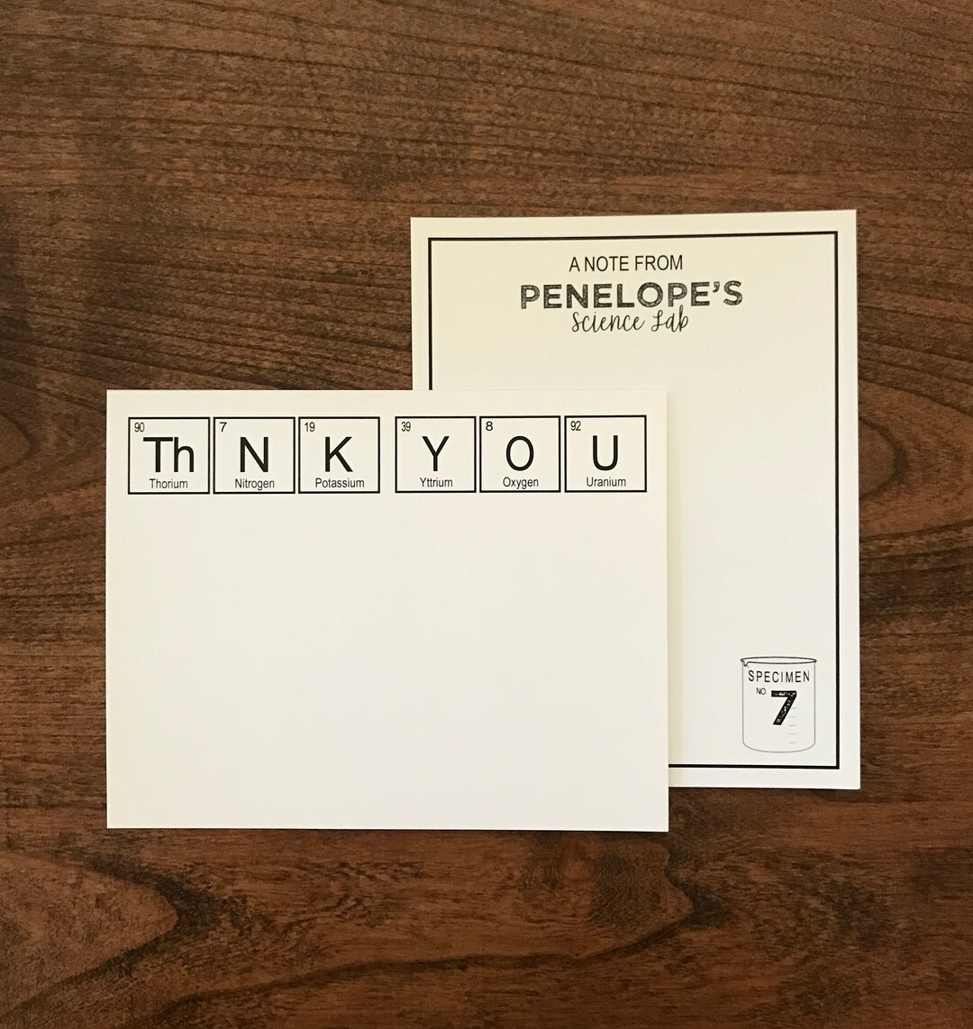 SCIENCE + PERIODIC TABLE Personal Stationery + Thank You Card + Note ...