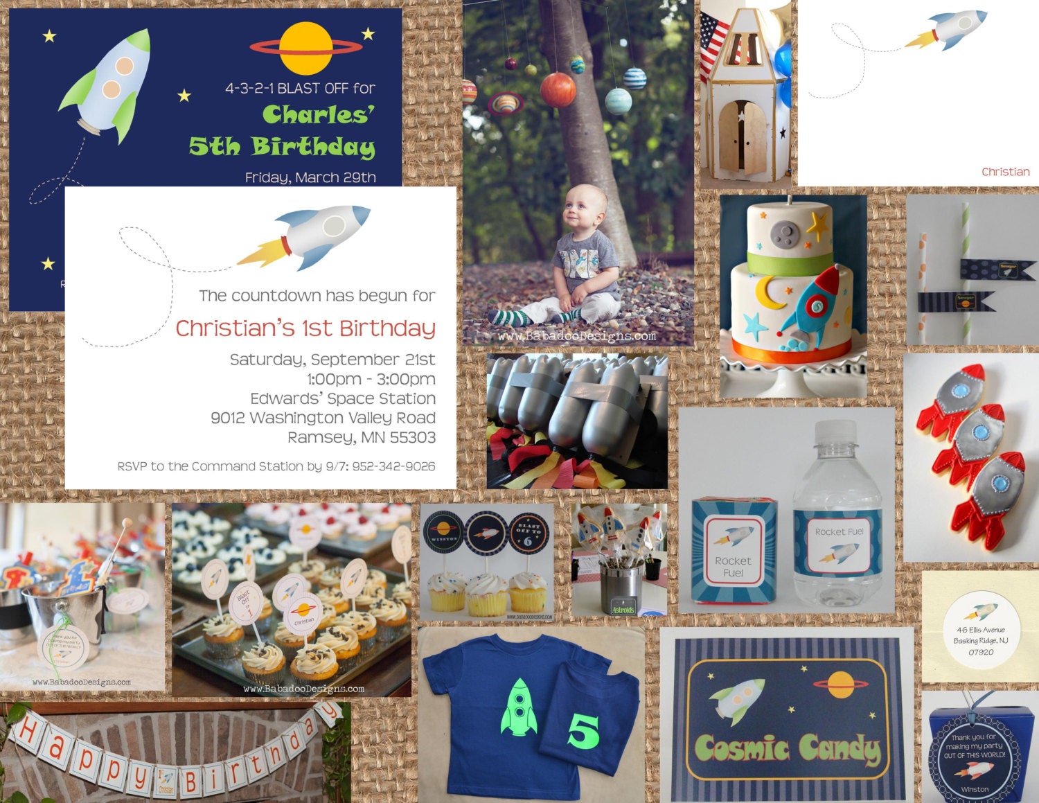 OUTER SPACE SPACESHiP ROCKET // Birthday Baby Shower | Etsy