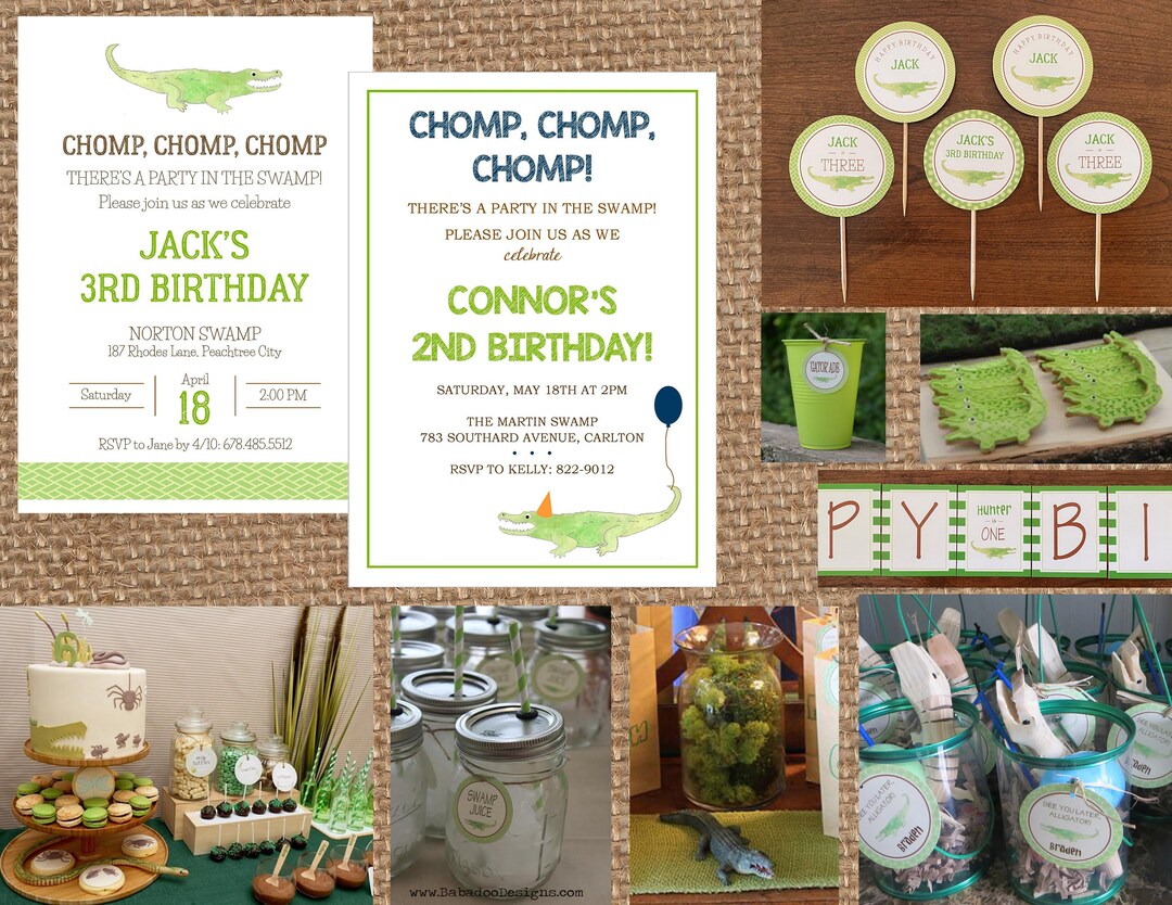 ALLIGATOR + SWAMP + BAYOU / Birthday + Baby Shower + Reptile + Summer ...