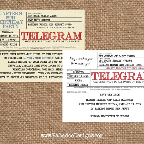 Telegram Invitation - Etsy