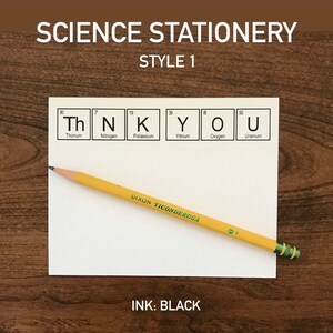 SCIENCE + PERIODIC TABLE Personal Stationery + Thank You Card + Note ...