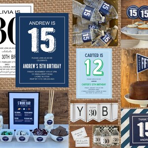 NUMBER Simple + COLOR BLOCK Name + Age // Birthday + Mitzvah ...
