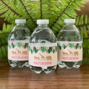 SAFARI + JUNGLE + Pink FLOWERS // Pink Gold Green // Birthday + Baby ...