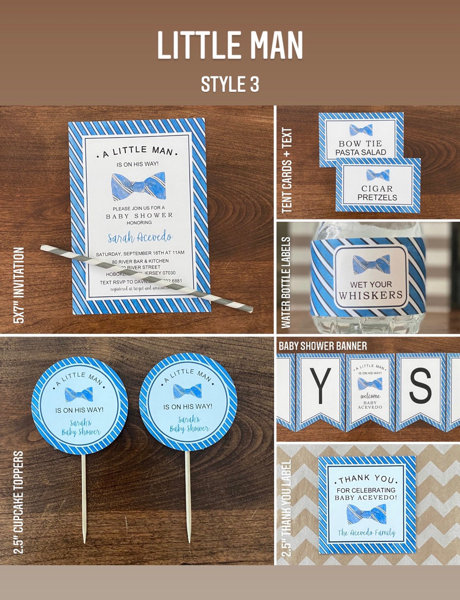 LITTLE MAN GENTLEMAN Top Hat Mustache Bow Tie // - Etsy