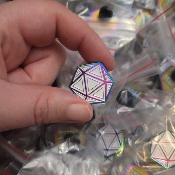 D20 Enamel Pin - Etsy