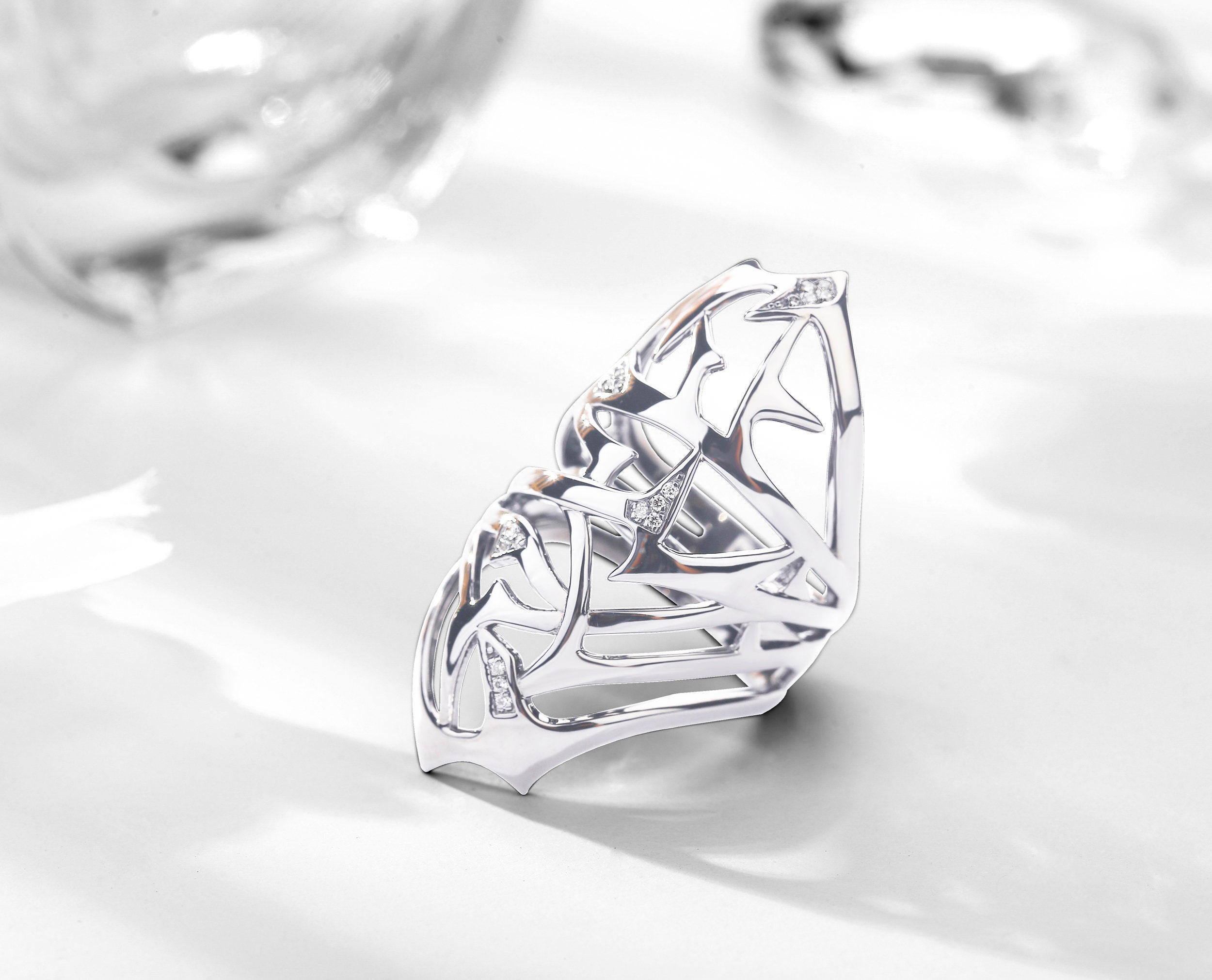 Long Finger Ring Statement Ring Sterling Silver Ring Women - Etsy Hong Kong