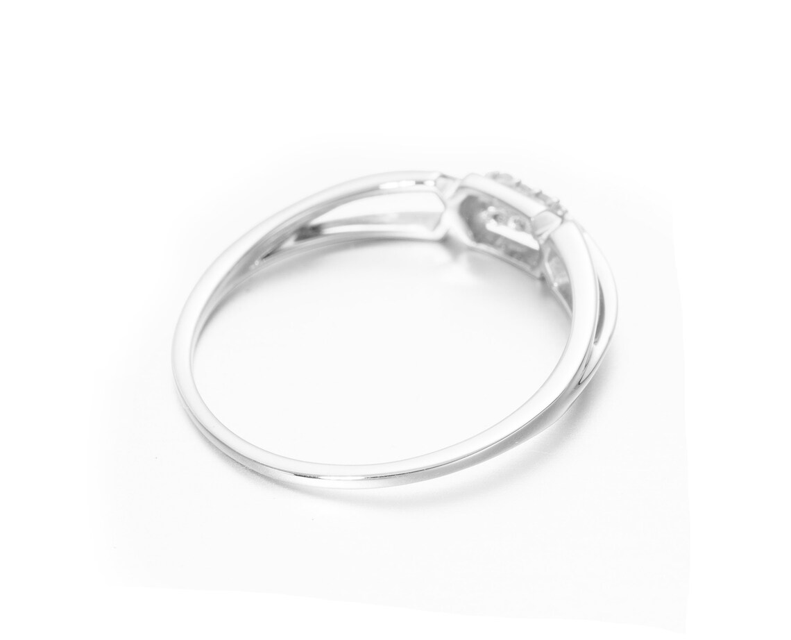 Diamond Ring-rectangle Engagement Ring-east West Ring - Etsy