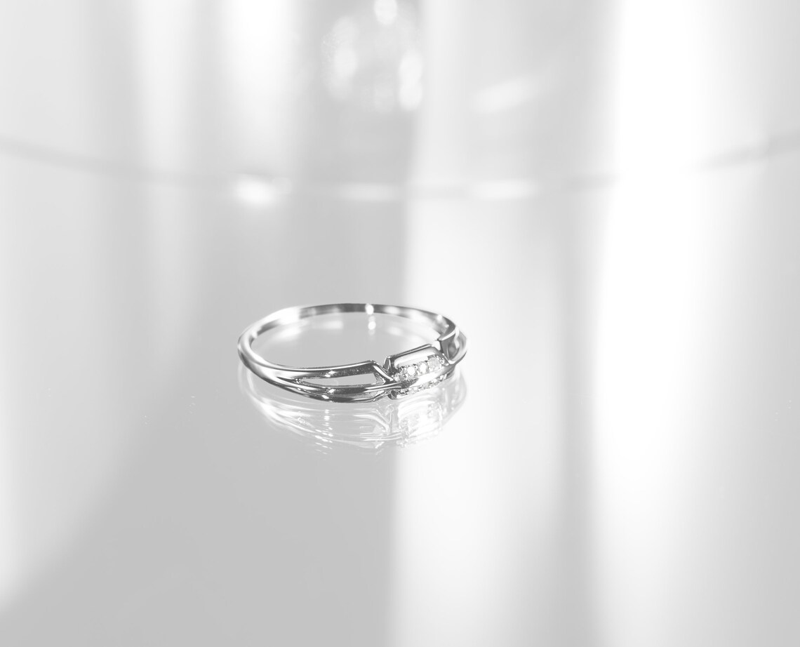 Diamond Ring-rectangle Engagement Ring-east West Ring - Etsy