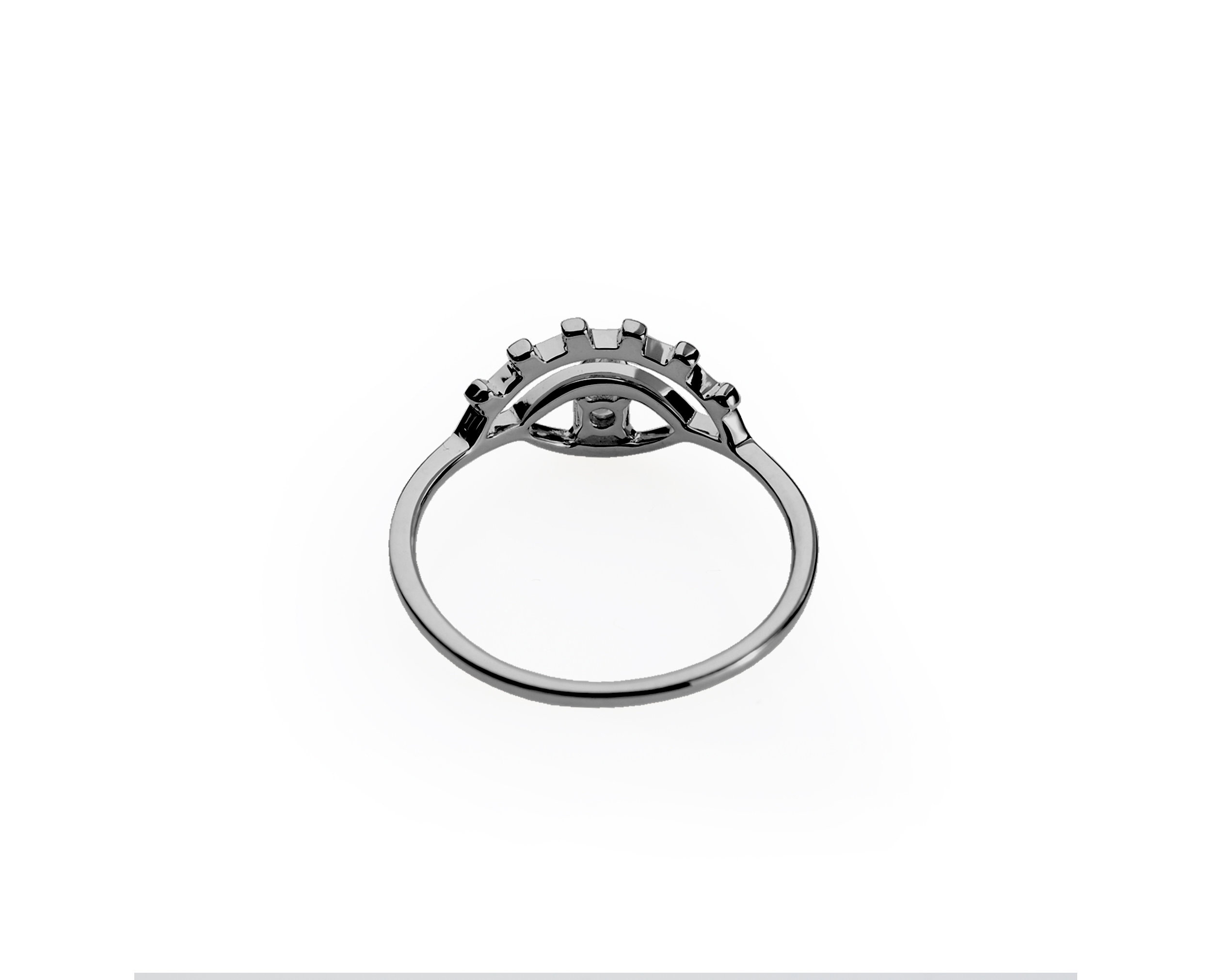 Evil Eye Ring With Raw Diamond Black Gold Rough Diamond Third - Etsy ...