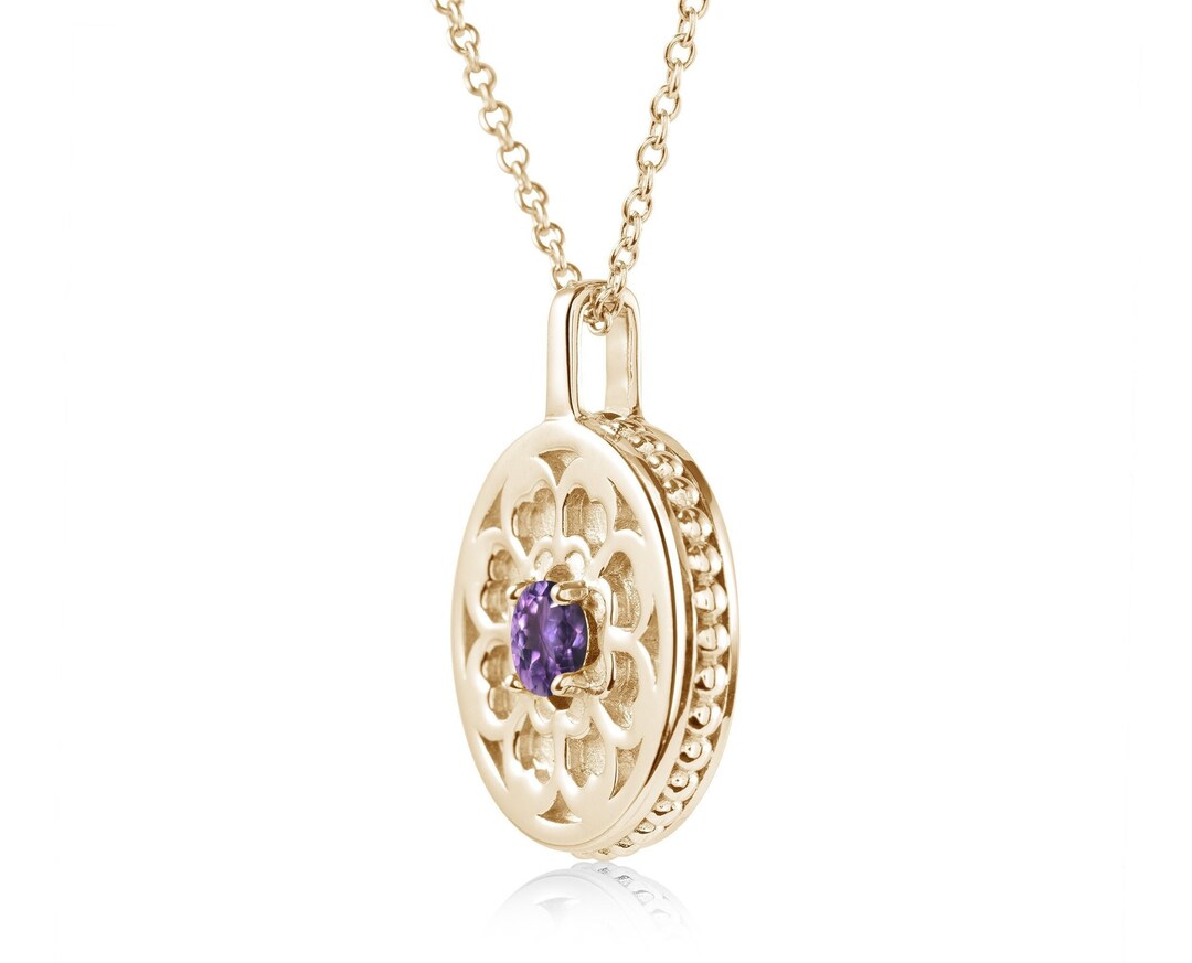 Amethyst Coin Necklace Pendant-personalized Customized Necklace ...