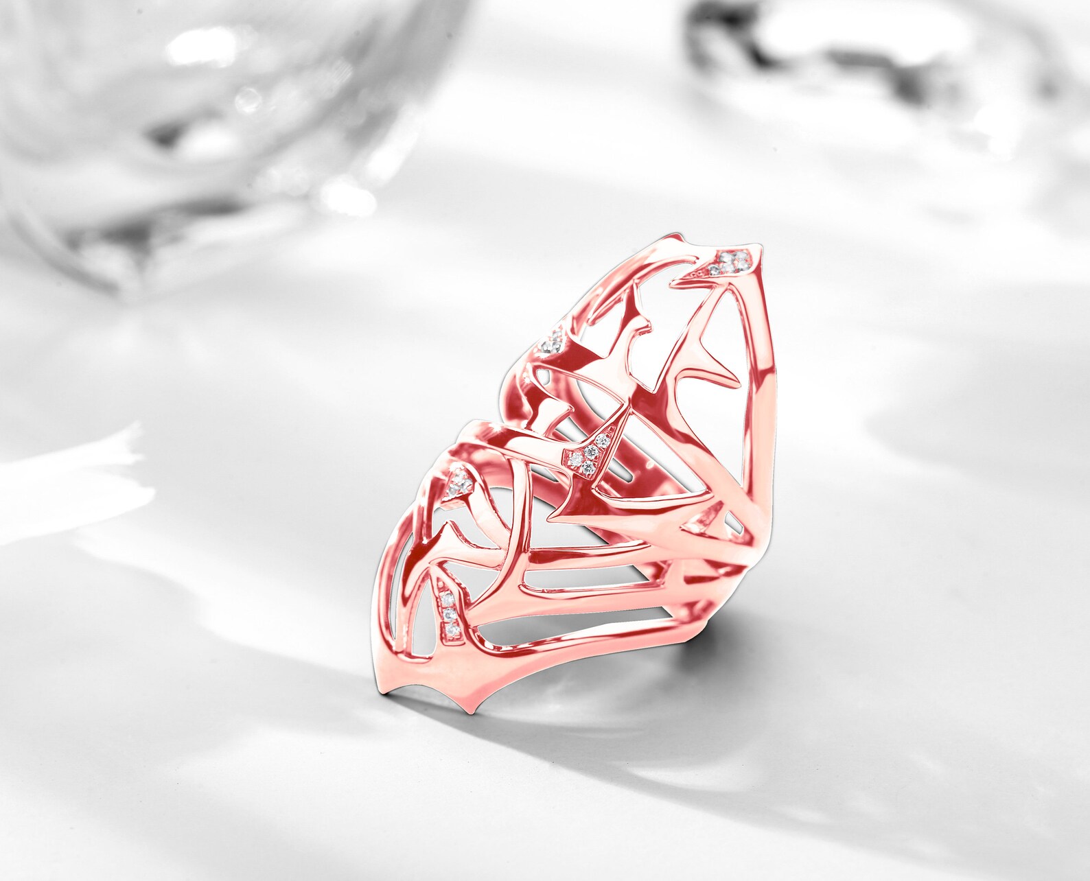 Long Finger Ring Statement Ring Sterling Silver Rose Gold - Etsy Hong Kong