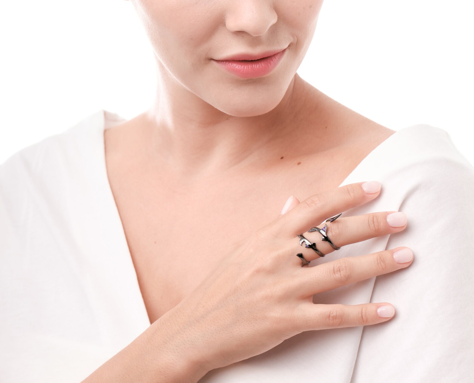 Black Gothic Ring-witch Statement Ring-wrap Around Ring-amethyst Vine ...