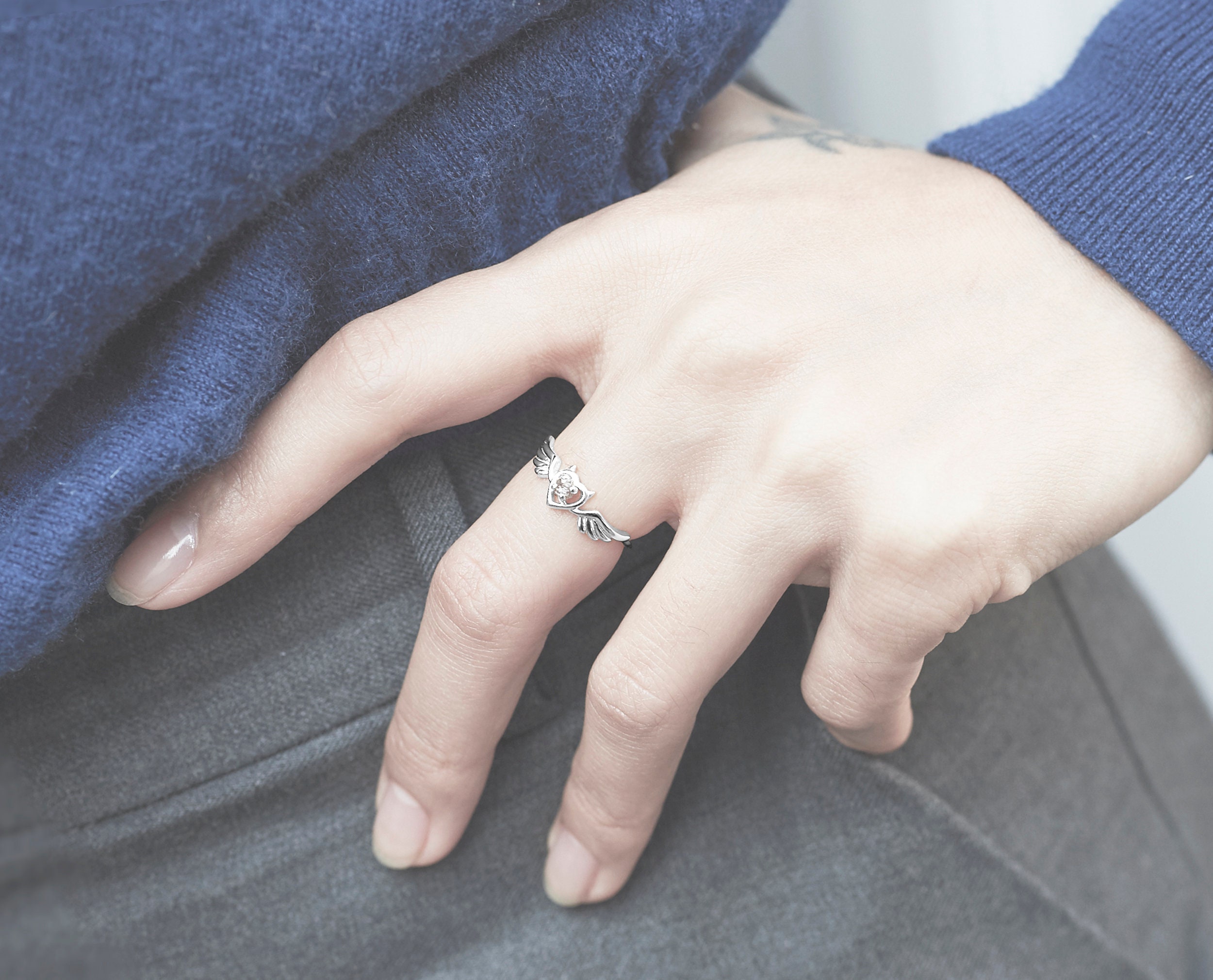 Heart Ring Diamond Heart Engagement Ring Heart Promise Ring - Etsy Hong ...