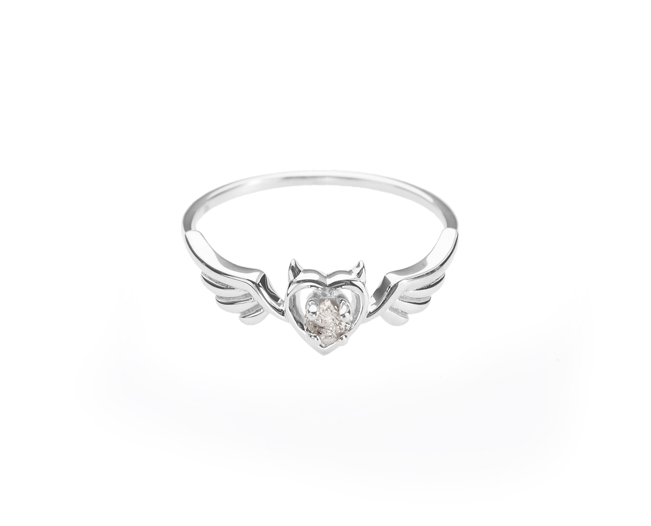 Heart Ring Diamond Heart Engagement Ring Heart Promise Ring - Etsy Hong ...