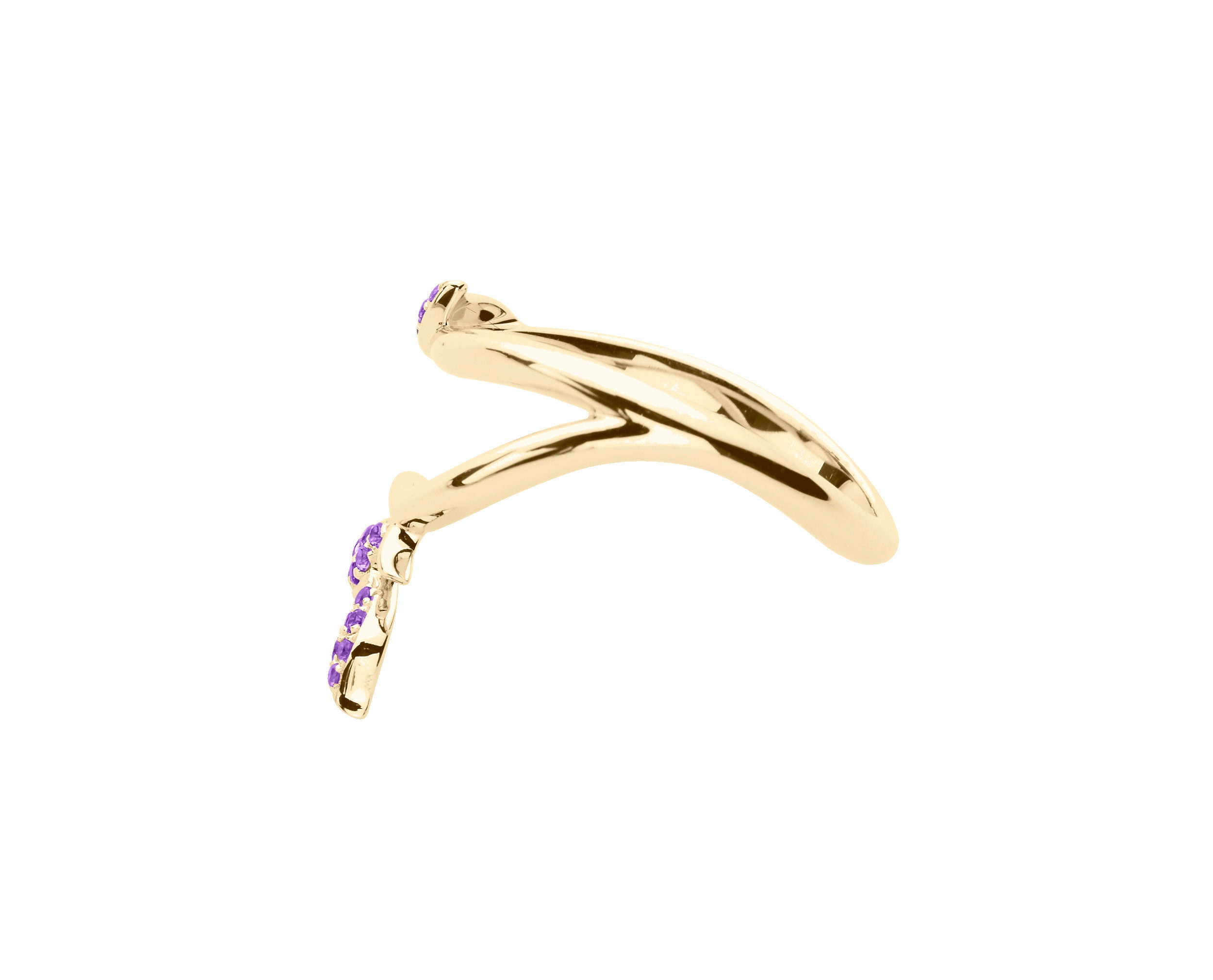 14K Gold Amethyst Engagement Ring Purple Gemstone Wedding | Etsy