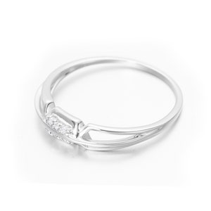 Diamond Ring-rectangle Engagement Ring-east West Ring Stacking-simple ...